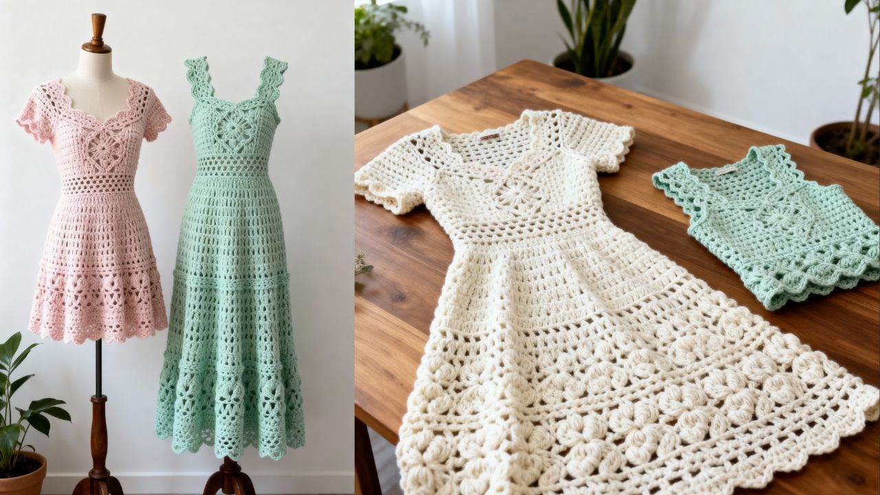 O segredo por trás do caimento perfeito nos vestidos de crochê está nos ...